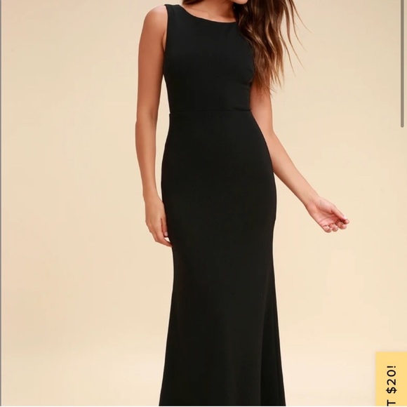 Lulus | Dresses | Lulus Black Backless Maxi Hollywood Boulevard Black ...